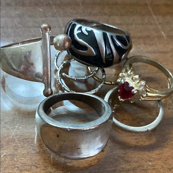 Jewelry | Assortment Of Vintage Used Copper Showing Through Rings ...